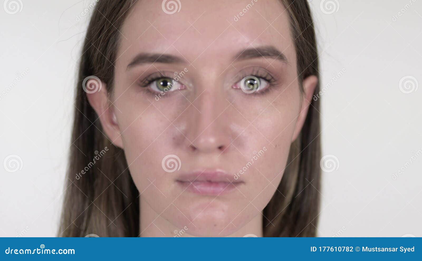 Close Up of Young Woman Face Looking at Camera Stock Photo - Image of ...