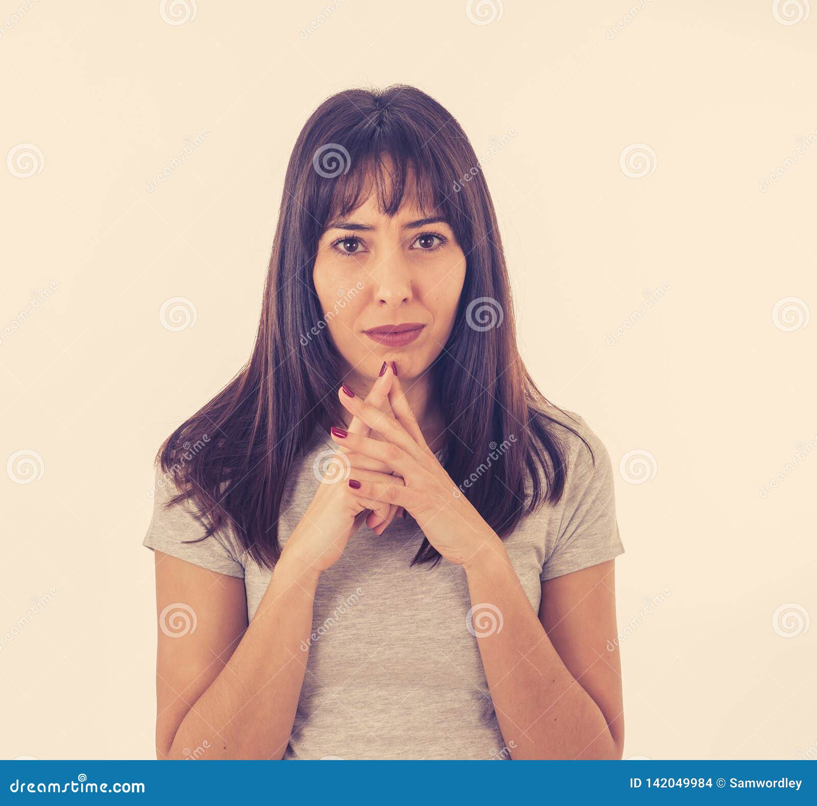 Portrait Of A Young Attractive Woman Looking Scared And Shocked Human
