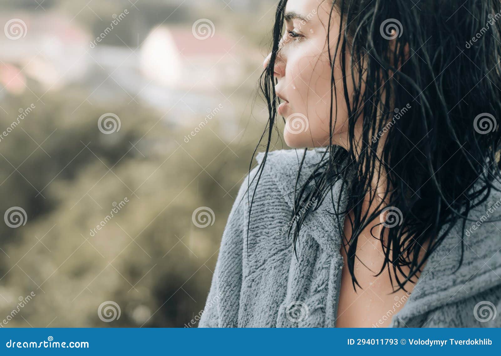 Close-up of Young Woman with Problems Crying, Looking Out. Stock Image ...