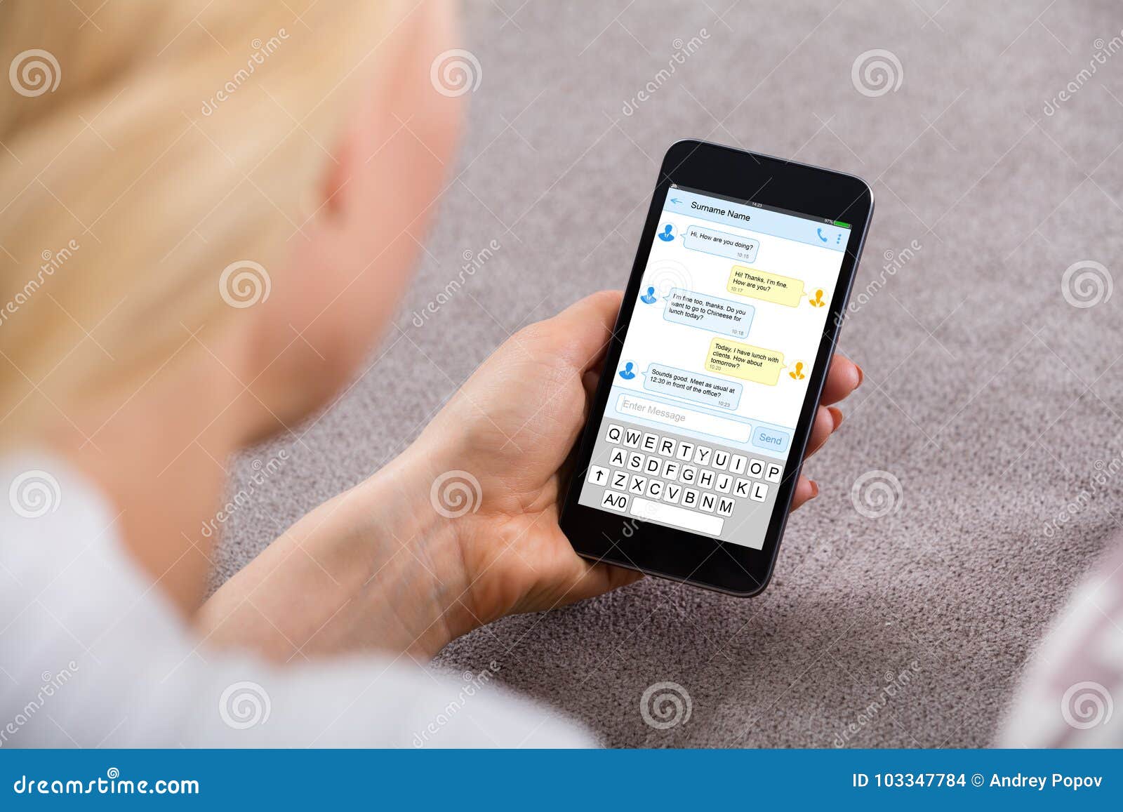 Woman Sending Text Message Using Mobile Phone Stock Photo - Image of ... Woman Sending Text Message Using Mobile Phone Stock Photo - Image of ...