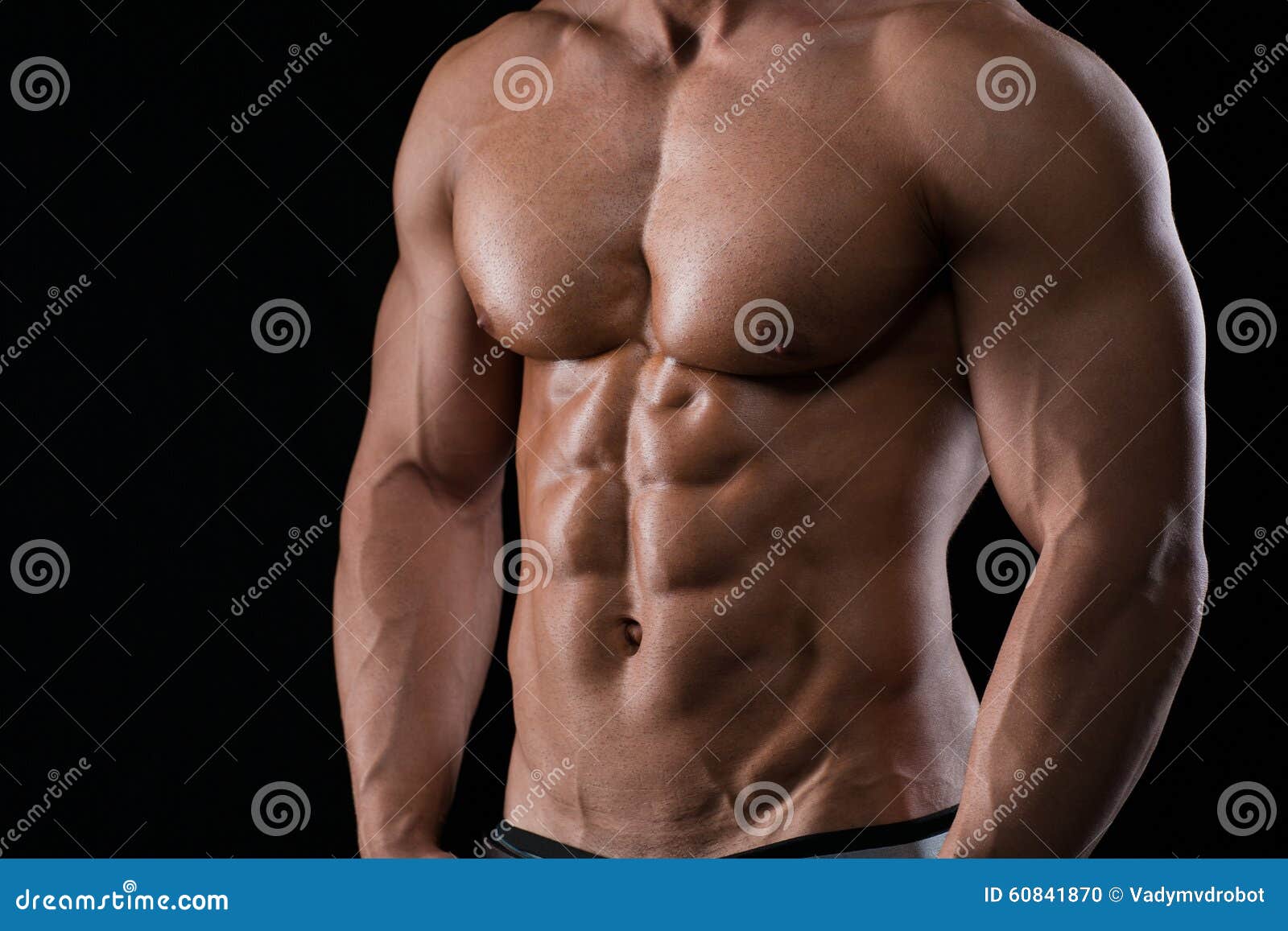 Close-upportret Van Een Spier Mannelijke Borst Stock Foto - Image of ...