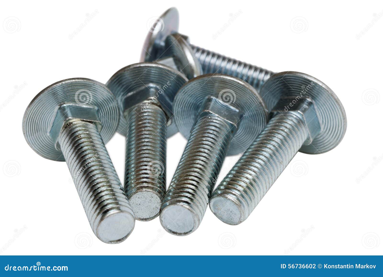 Close Ups of Bolts. Isolated on White. Stock Photo - Image of threaded ...