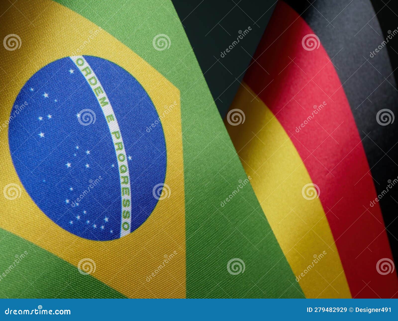 Close-ups of the Flags of Brazil and Germany. Stock Image - Image of ...