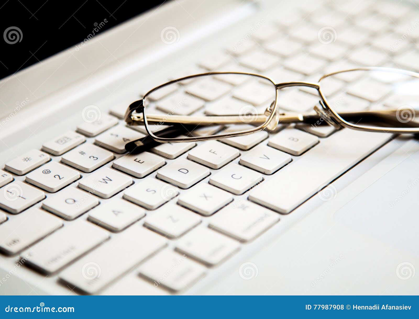 Close-ups on Glasses on Laptop Editorial Stock Photo - Image of ...