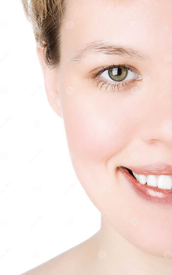 Close-ups Half face stock image. Image of female, girl - 2156557