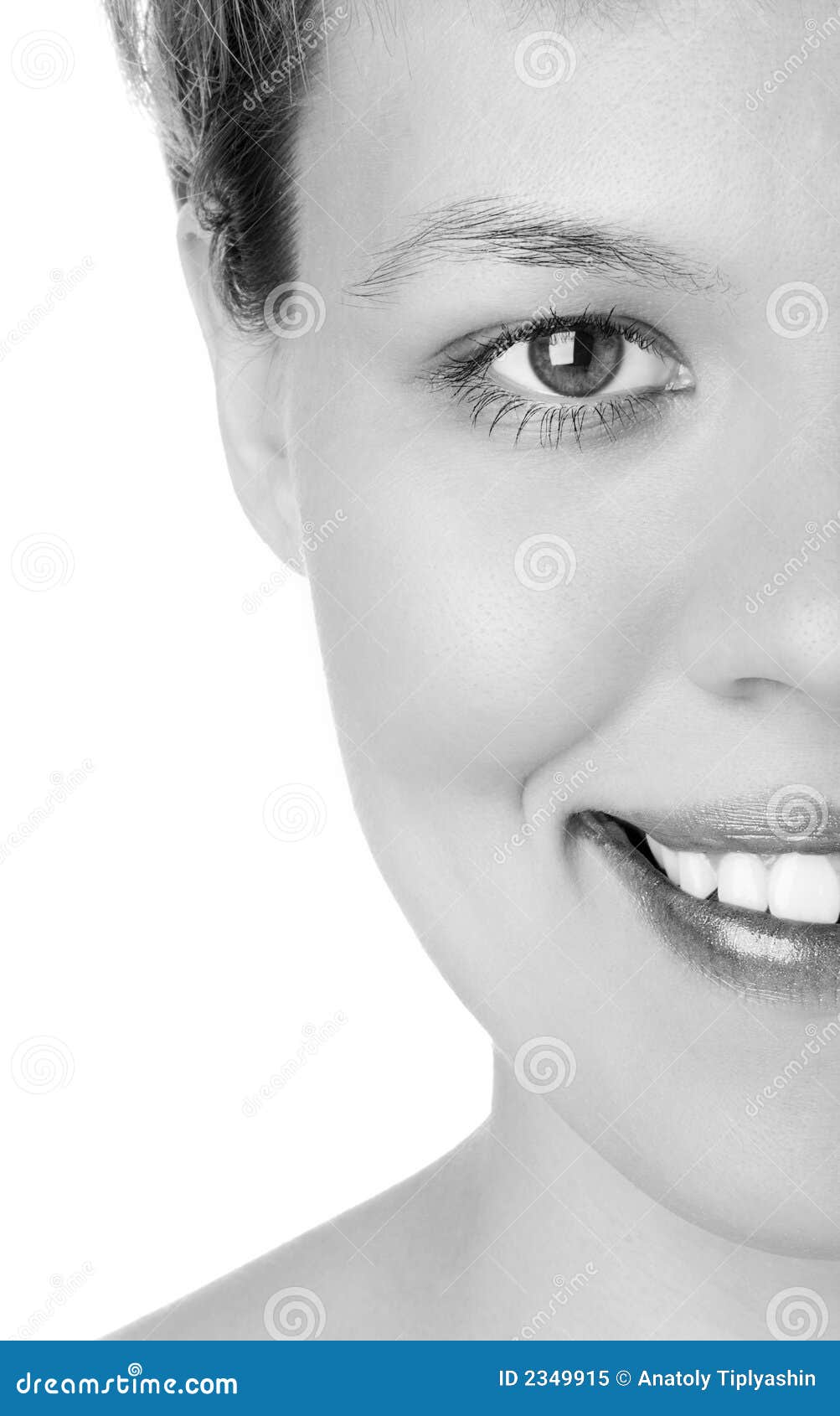 Close-ups Half face girl stock image. Image of charm, looking - 2349915