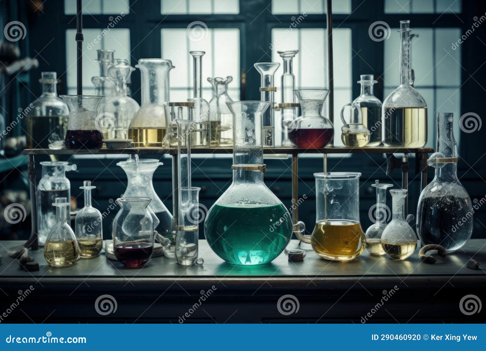 Close-Ups of Laboratory Glassware and Instruments Stock Illustration ...