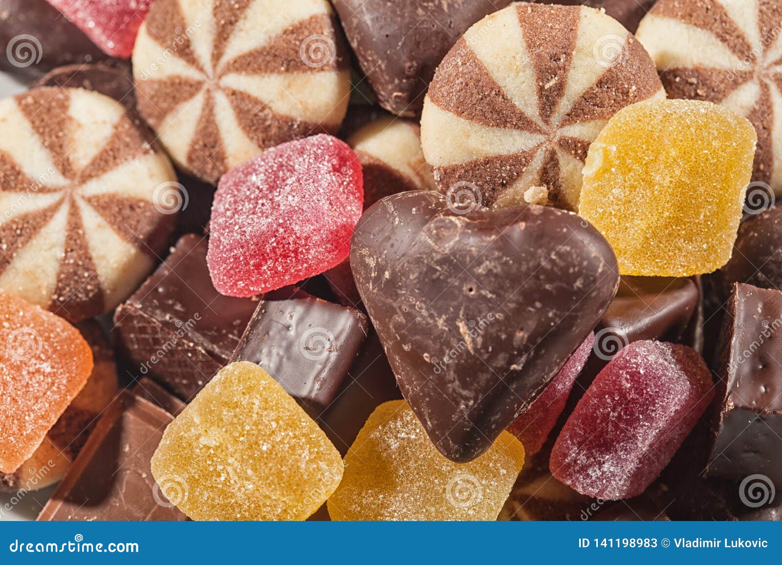 Mixed chocolates. stock image. Image of boiling, chip - 141198983