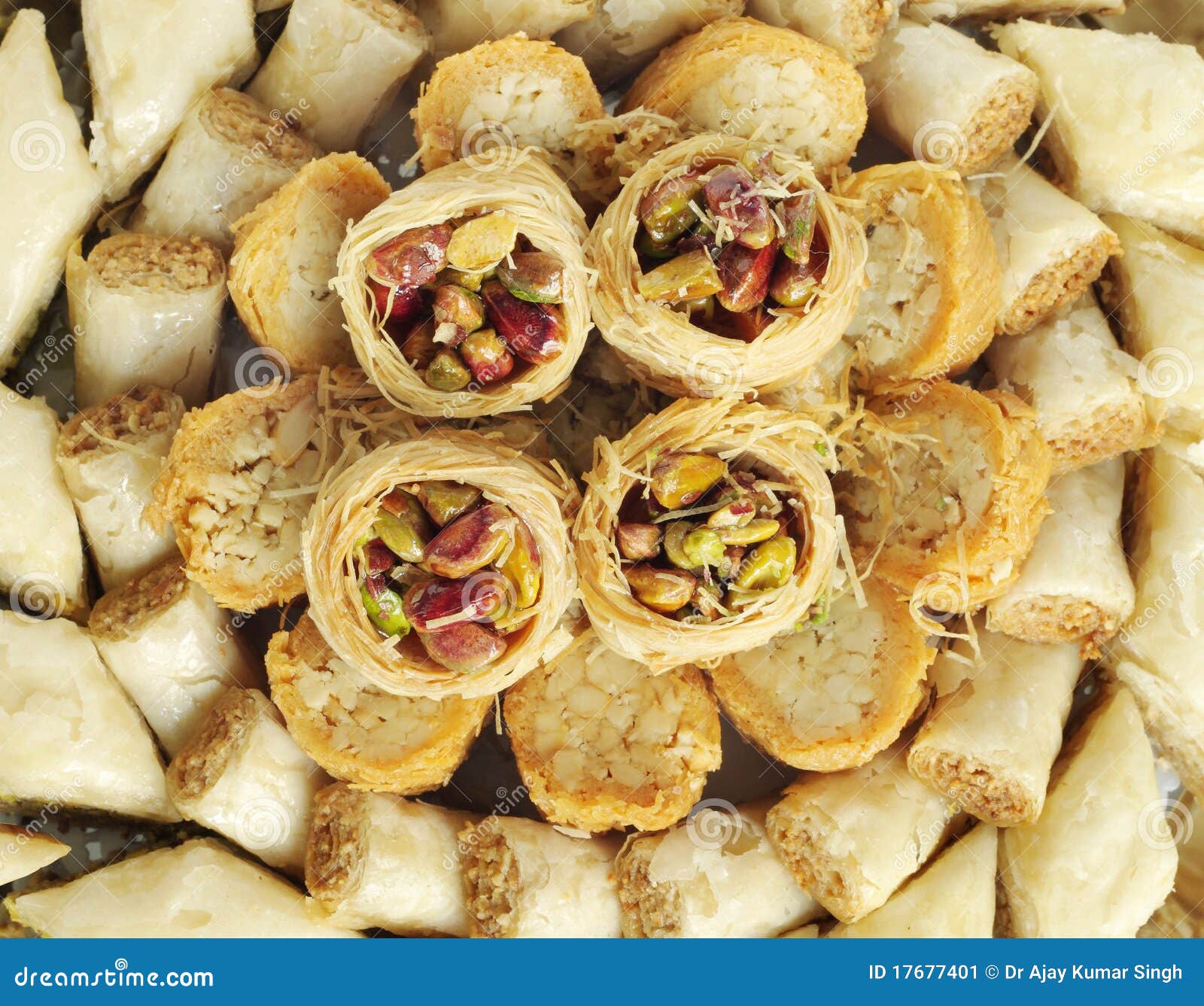 Close View of Arabic Sweets Baklava Stock Image - Image of crystallized ...