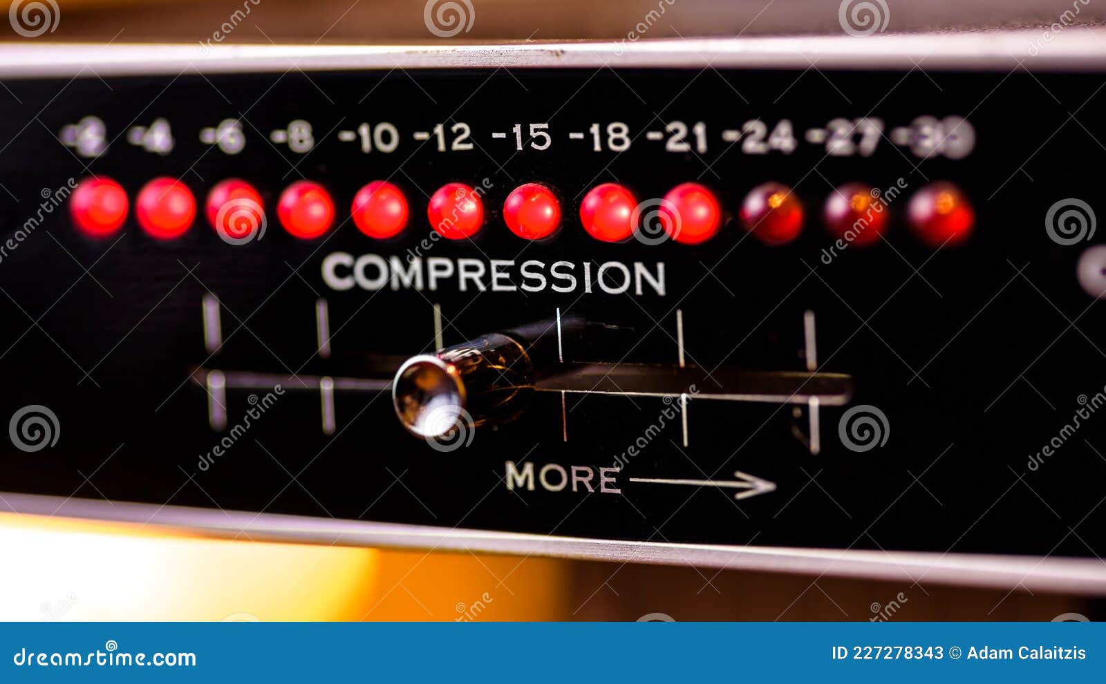 A Close View of an Audio Compressor Effects Rack Stock Image - Image of ...