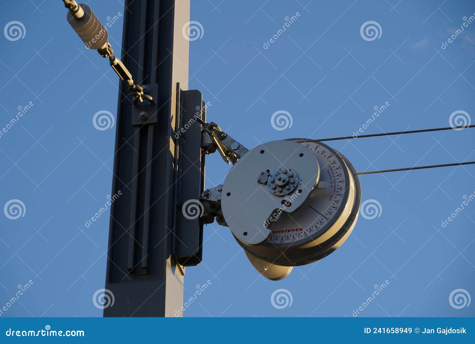 Close View on Automatic Tensioning System for Rail and Tramway ...