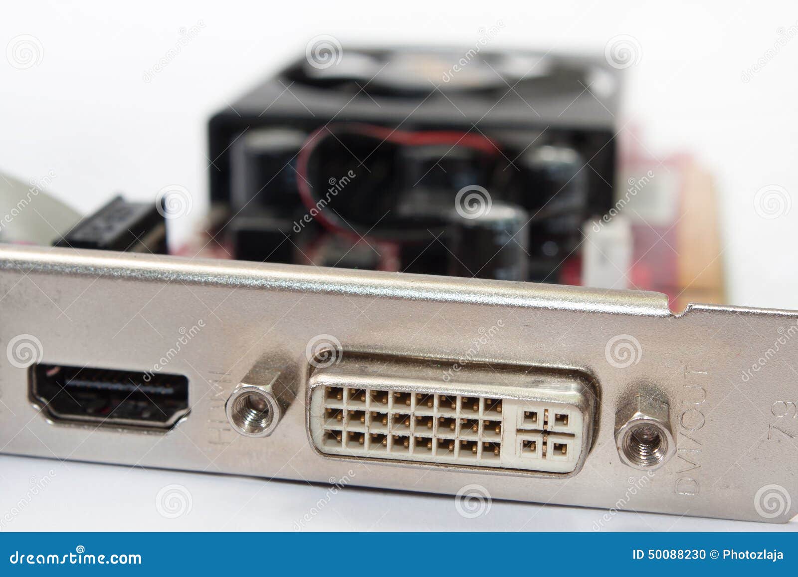 Close View of the Back of the Graphic Card Stock Photo - Image of hdmi ...
