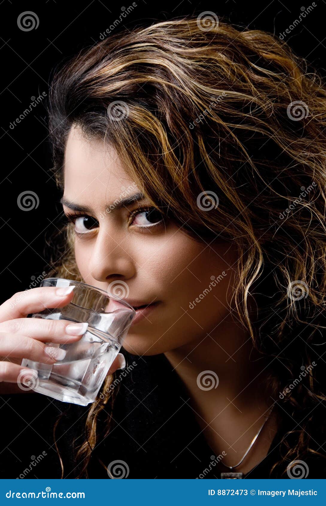 Close View of Beautiful Model Drinking Water Stock Image - Image of ...