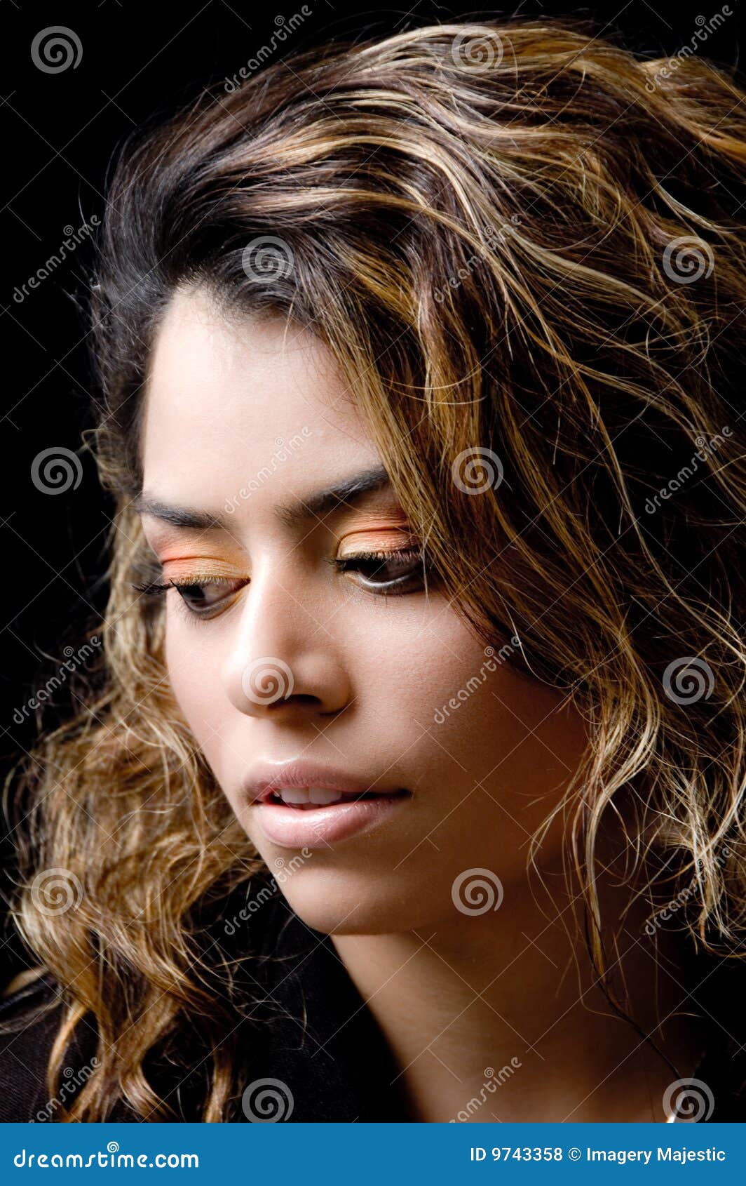 Close View of Beautiful Model Looking Down Stock Photo - Image of ...