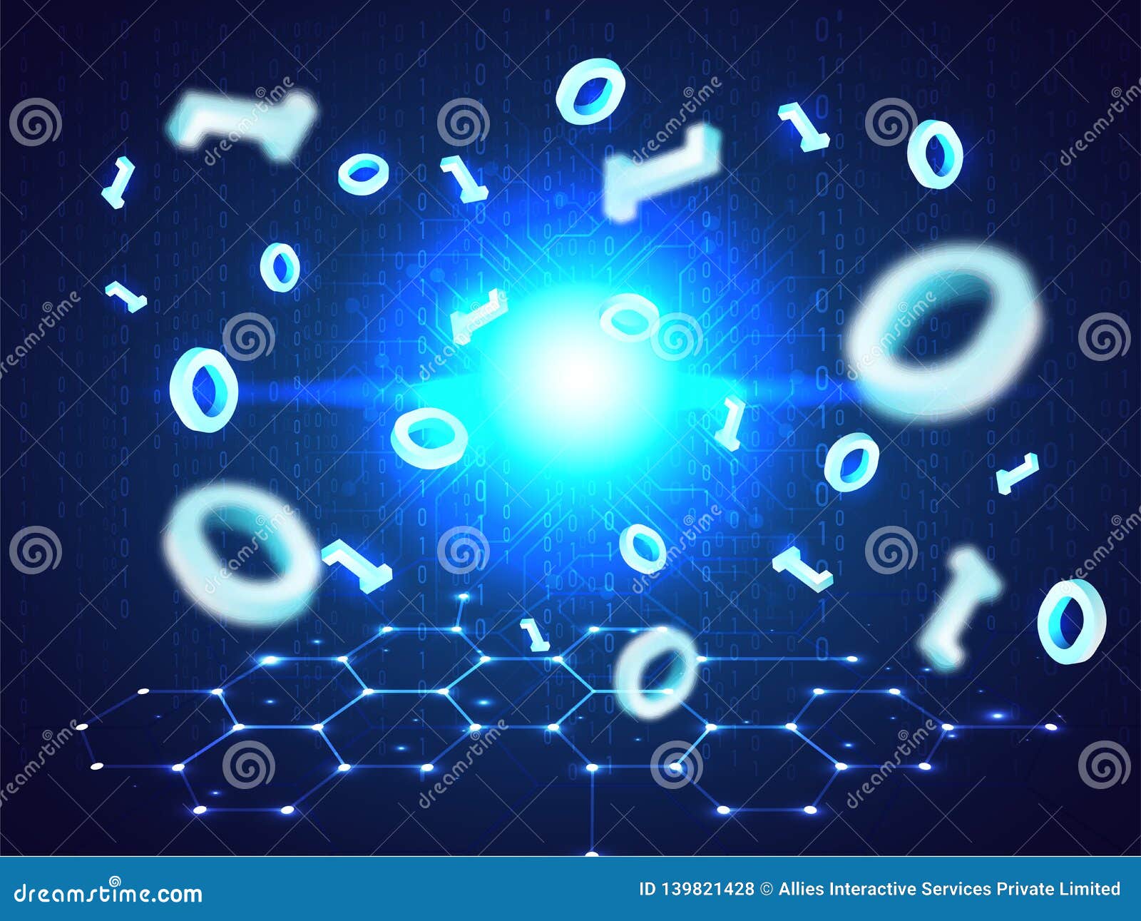 Close View of Binary Digits Zero and One on Hud, Matrix Background ...