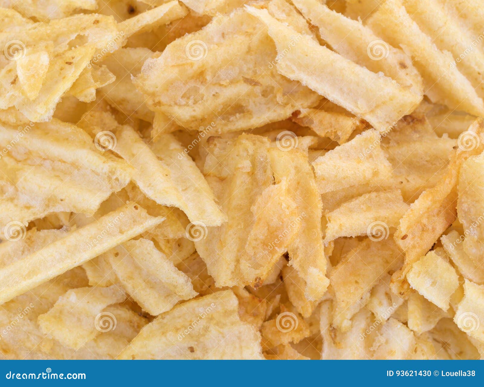 Close View of Broken Potato Chips Stock Photo - Image of yellow, fried ...