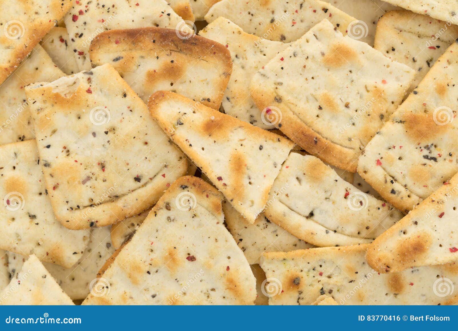 Close View of Broken Seasoned Pizza Crust Chips Stock Photo - Image of ...