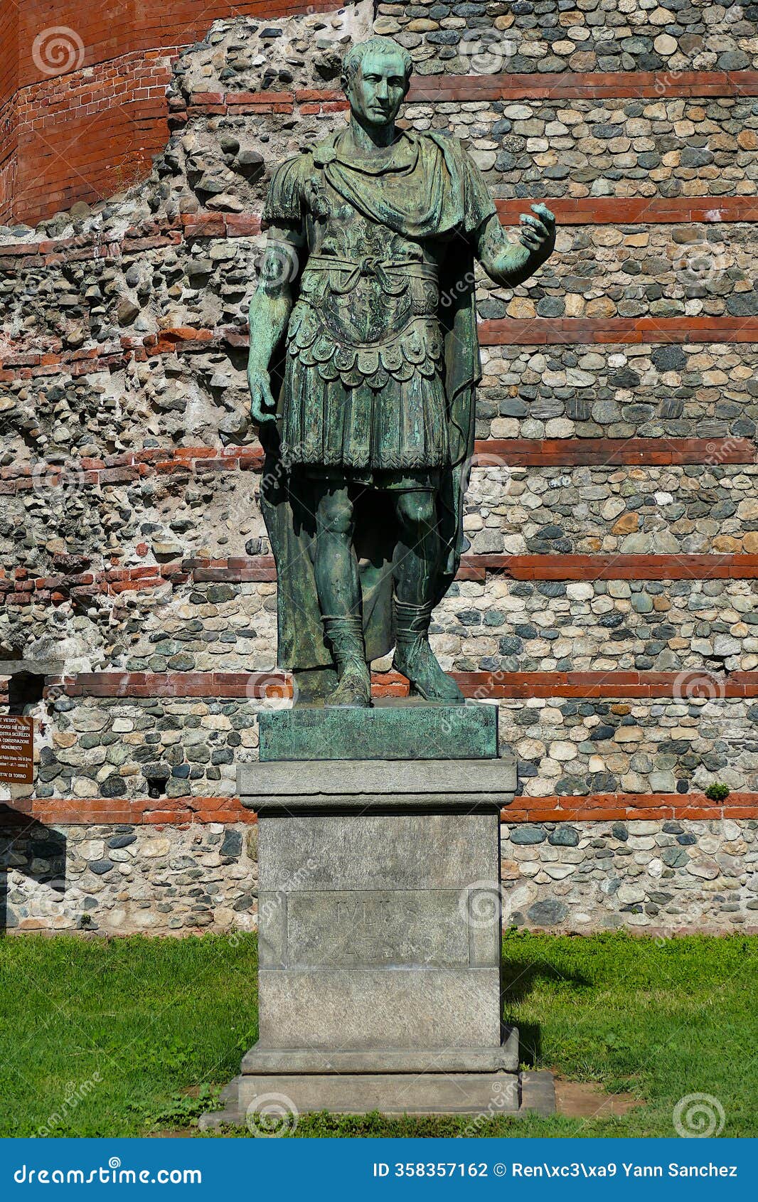 Bronze Statue Representing Julius Caesar in Front of the Palatine Gate ...
