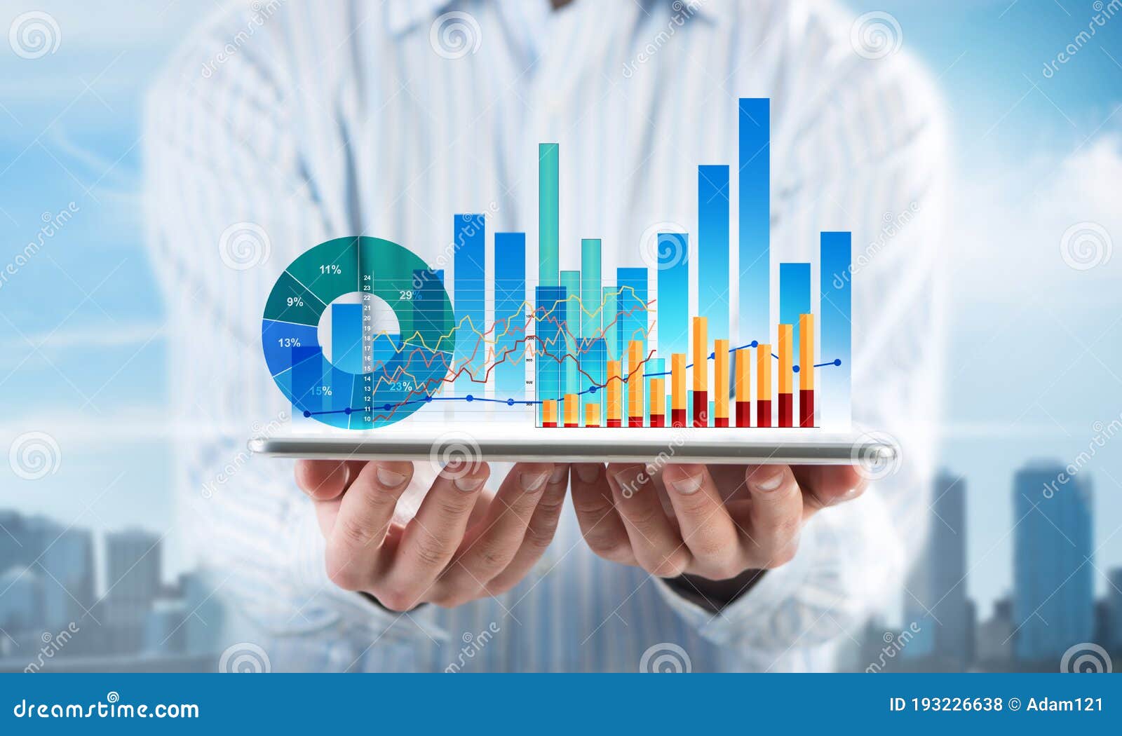 Presenting Average Sales Report Stock Photo - Image of innovation ...