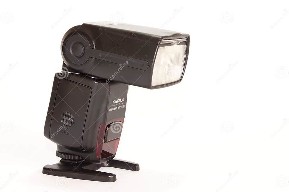 Close View of Camera Flash on the White Background Stock Photo - Image ...