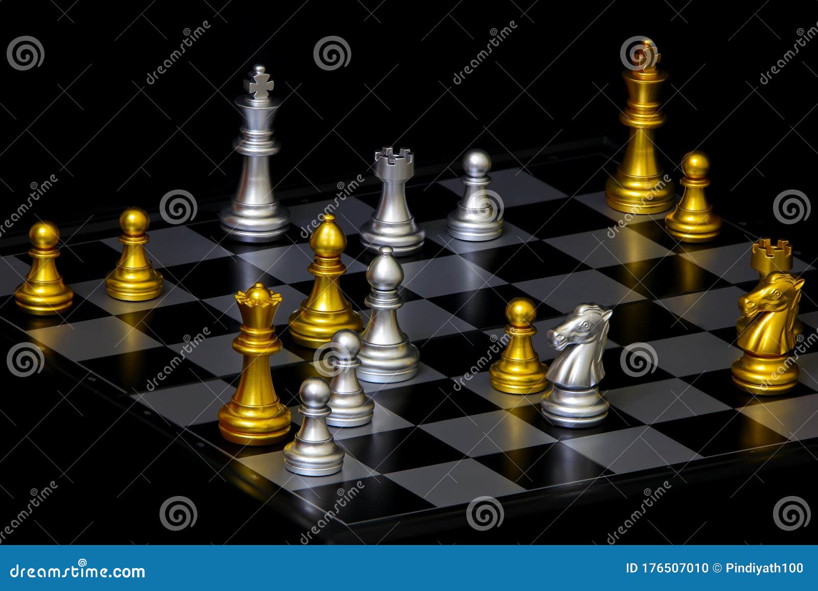 Chess Game with Checkmate Position Over View Stock Photo - Image of ...