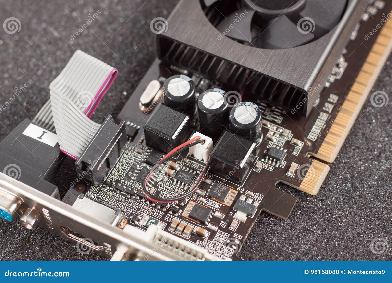 Close View Computer Video Graphic Card Adapter Stock Photo - Image of ...
