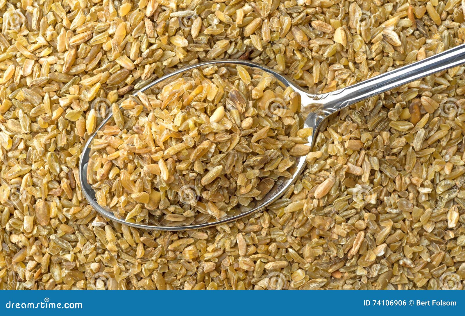 Close View of Cracked Freekeh Grain with Spoon Stock Photo - Image of ...