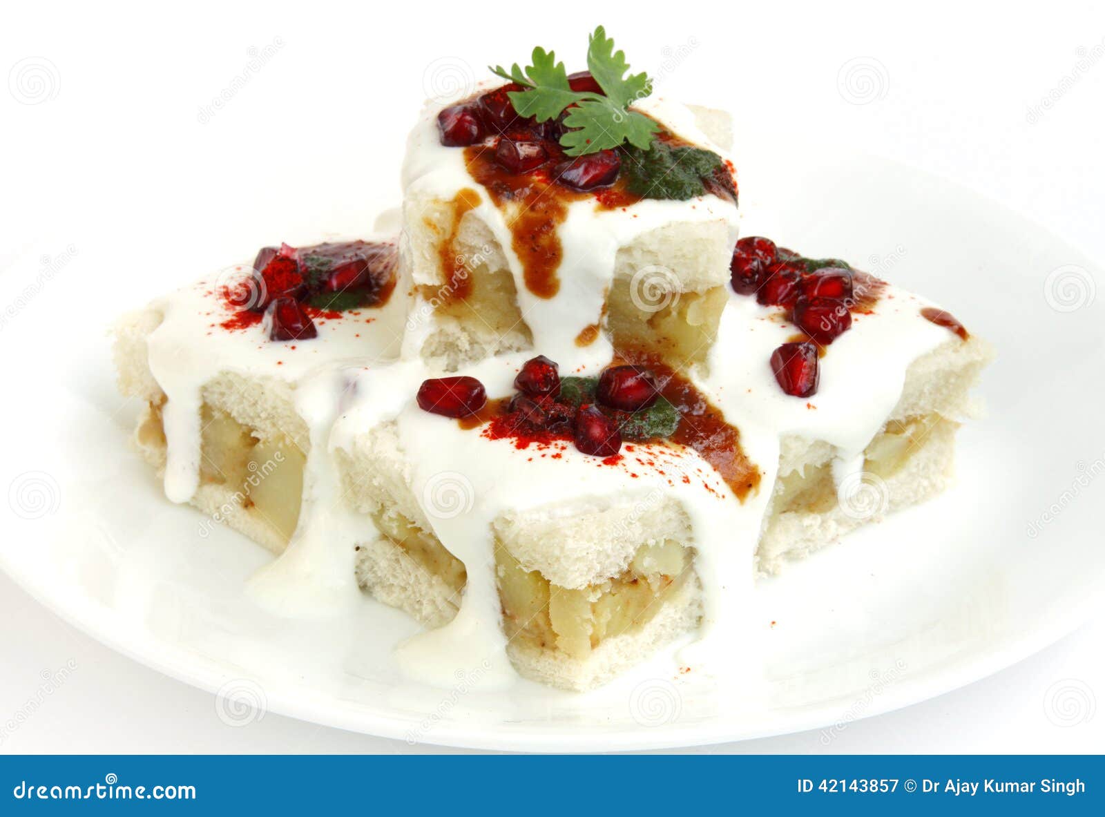 Close View of Delicious Bread Dahi Vada Stock Image - Image of dahi ...