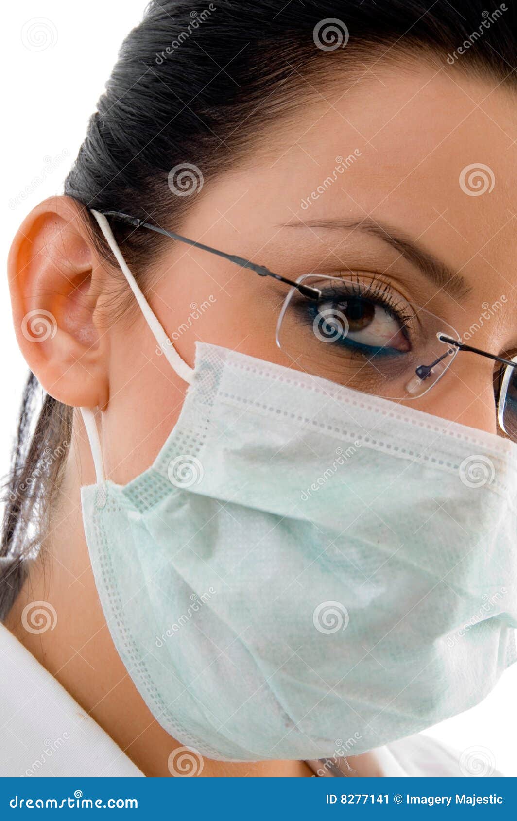 Close View of Doctor Wearing Mask and Eyewear Stock Image - Image of ...