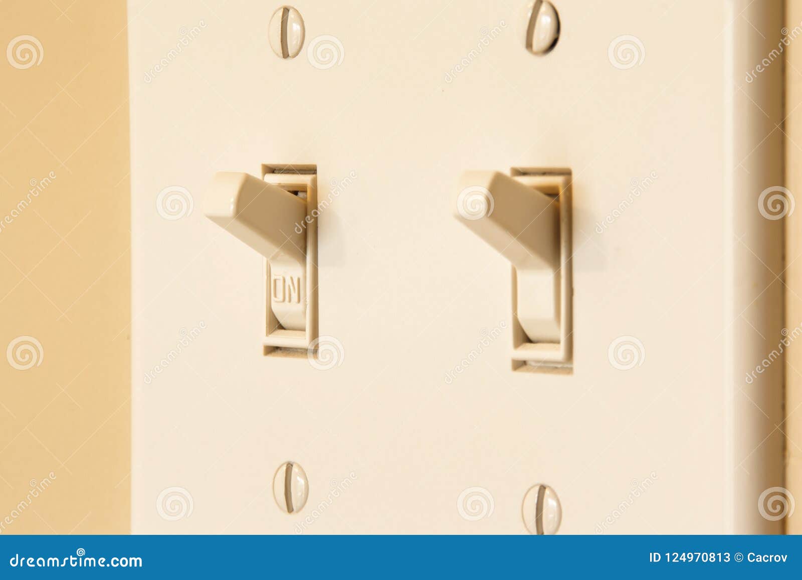 Light switch stock image. Image of light, home, position - 124970813