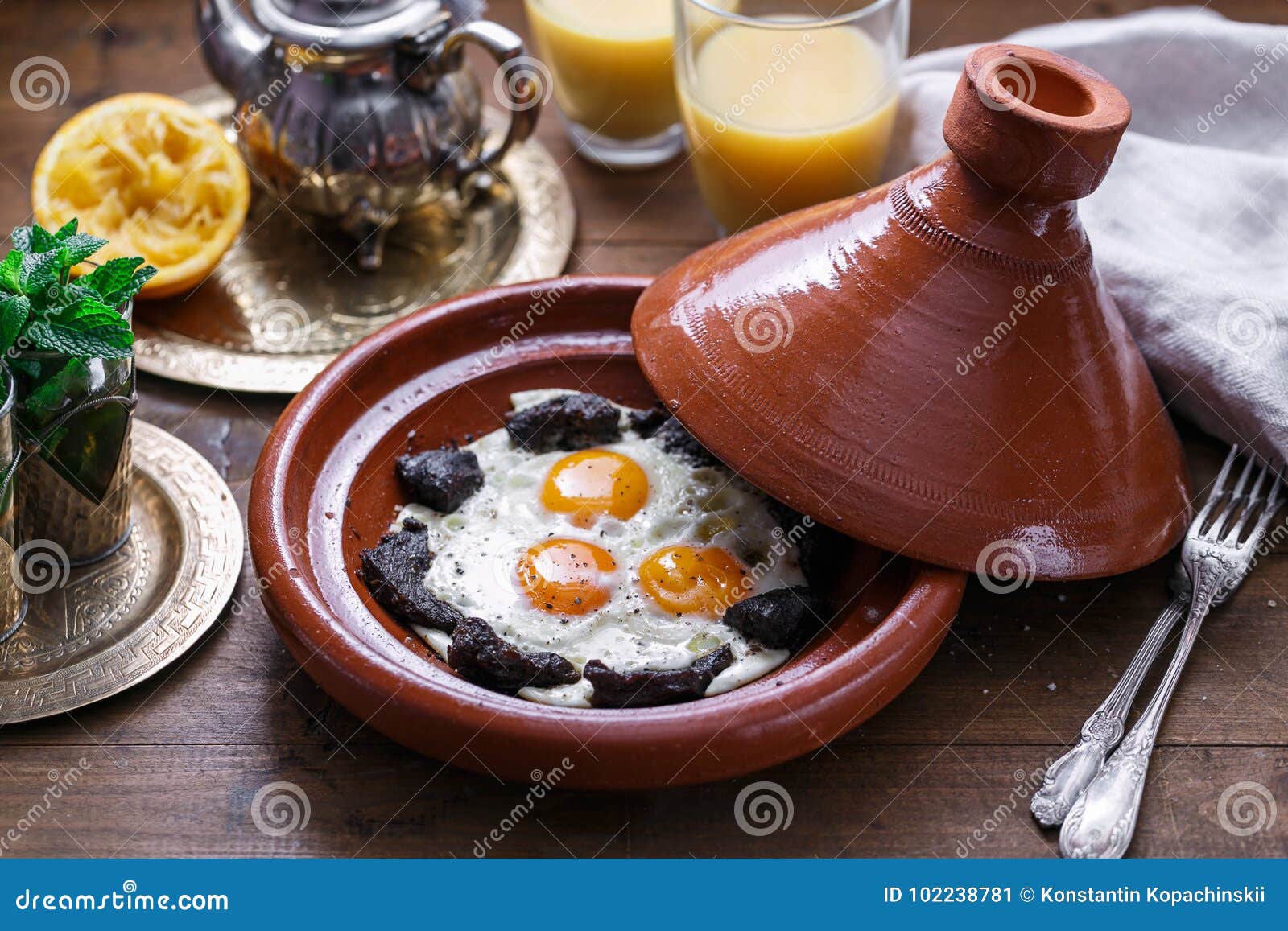 Moroccan Breakfast Ftour, Msemen, Baghrir, Orange Juice, Pastries ...