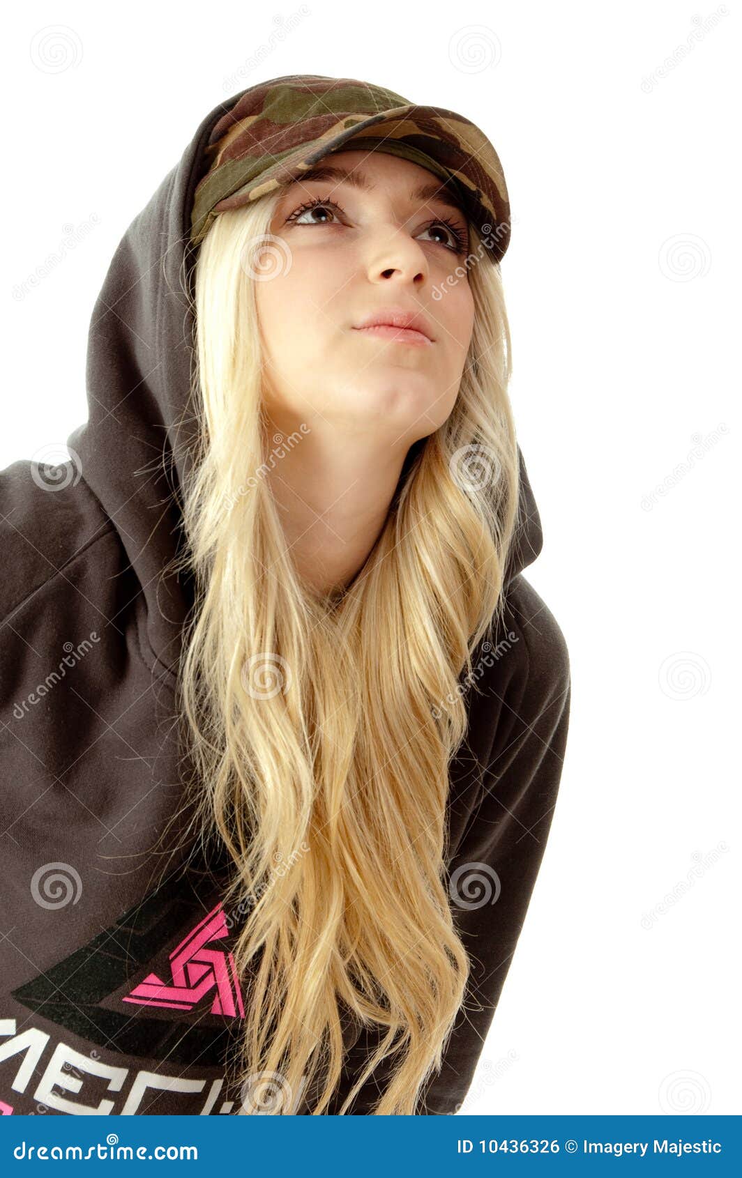 Close View of Female Looking Up Stock Photo - Image of attractive ...