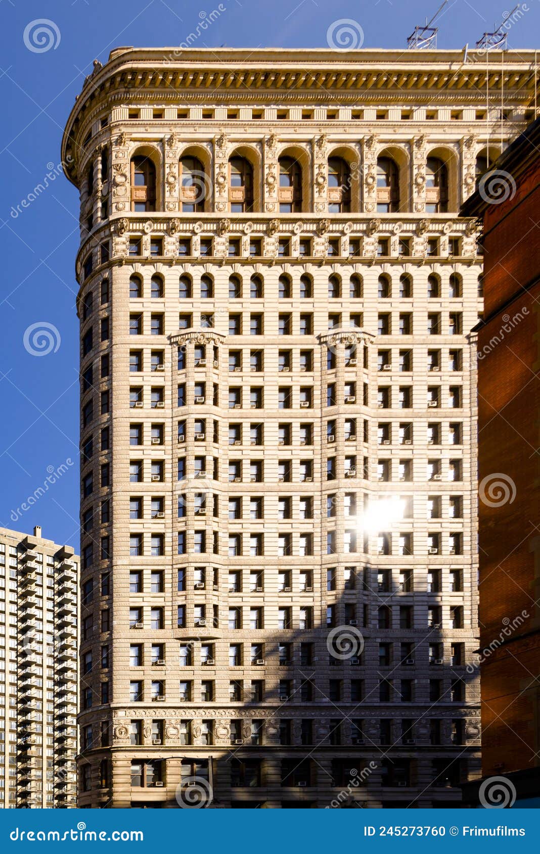 Flatiron Building Facade in New York Downtown, USA Editorial Image ...