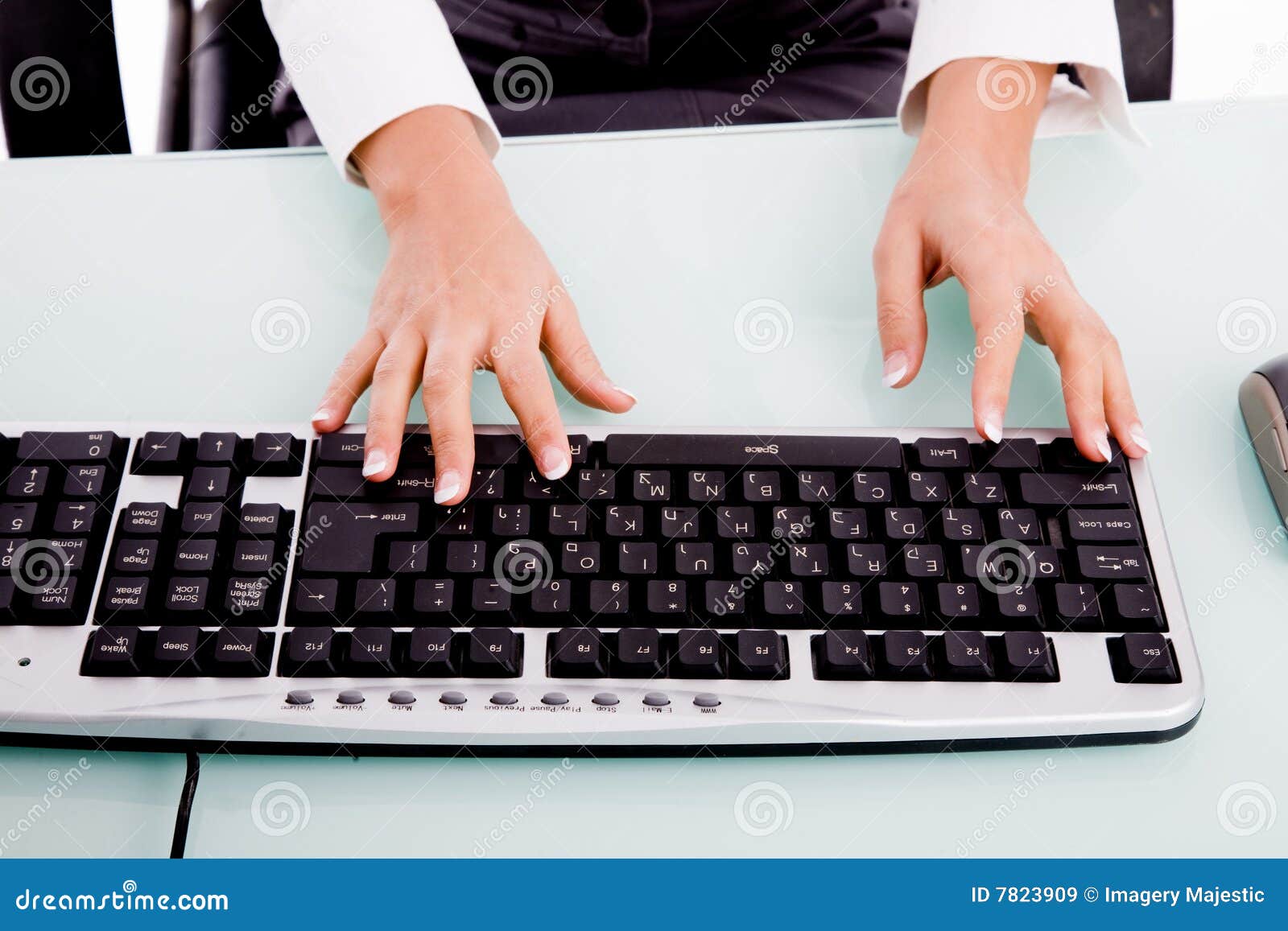 Close View Of Hands Operating On Keyboard Picture. Image: 7823909
