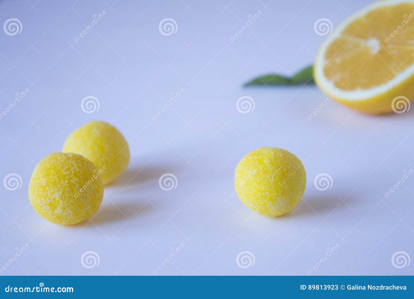 Close View of Lemon Candy and Lemon Stock Image - Image of round ...