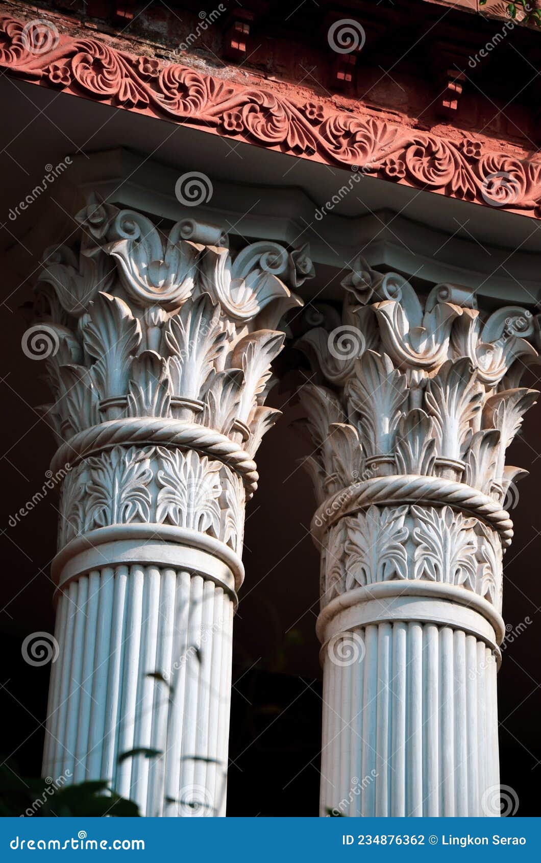 Close View of Mansionâ€™s Pillar or Vertical Structure of Cemented Wall ...