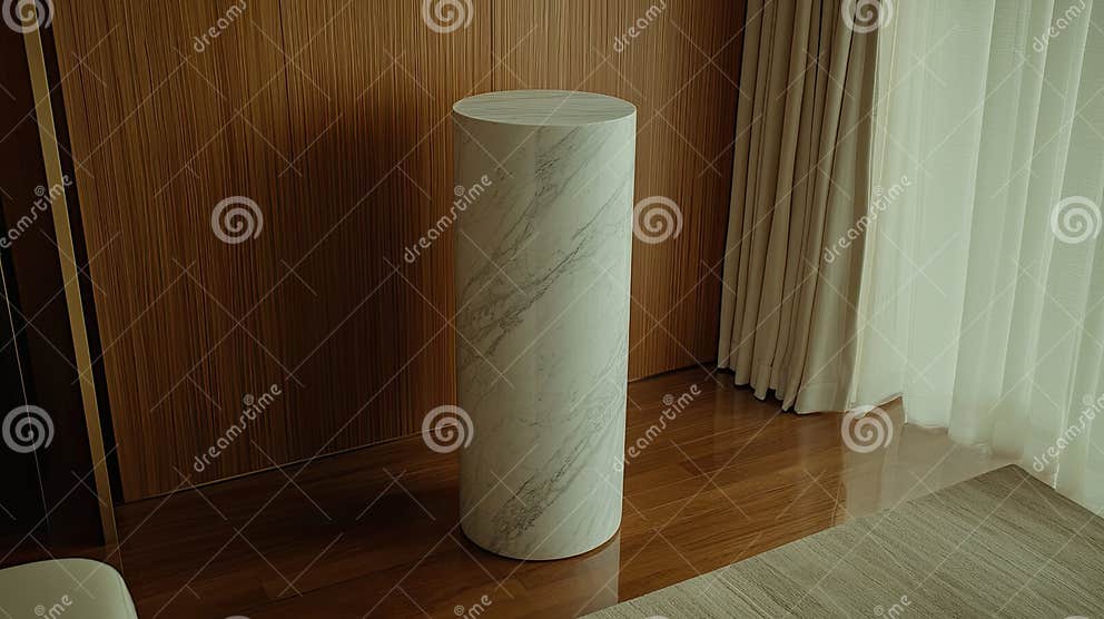 A Close View of a Marble Column in an Office Setting Highlights Its ...