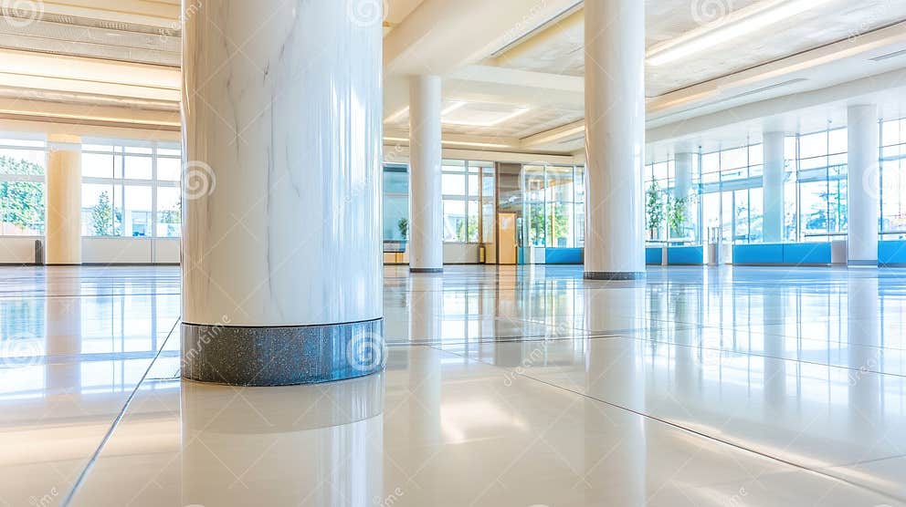 A Close View of a Marble Column in an Office Setting Highlights Its ...