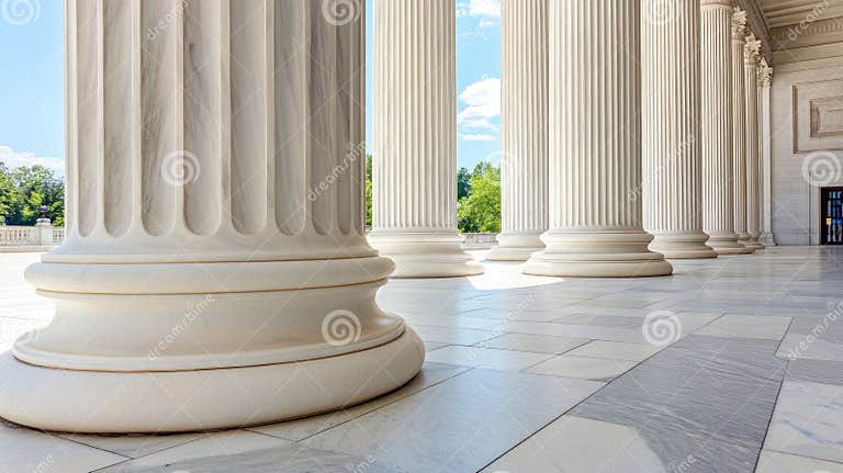 A Close View of a Marble Column in an Office Setting Highlights Its ...