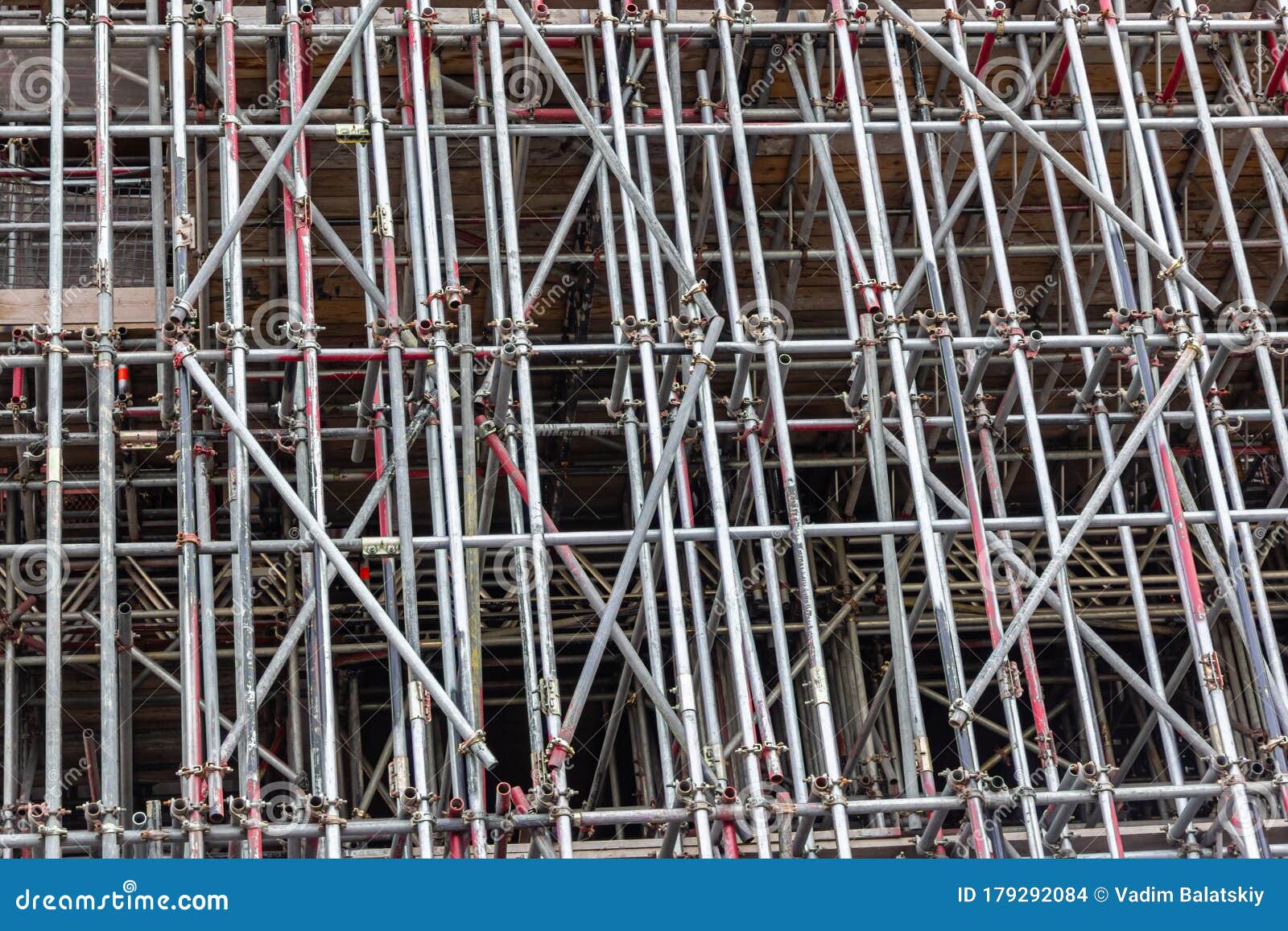 Close View on Massive Scaffolding Stock Photo - Image of dark ...