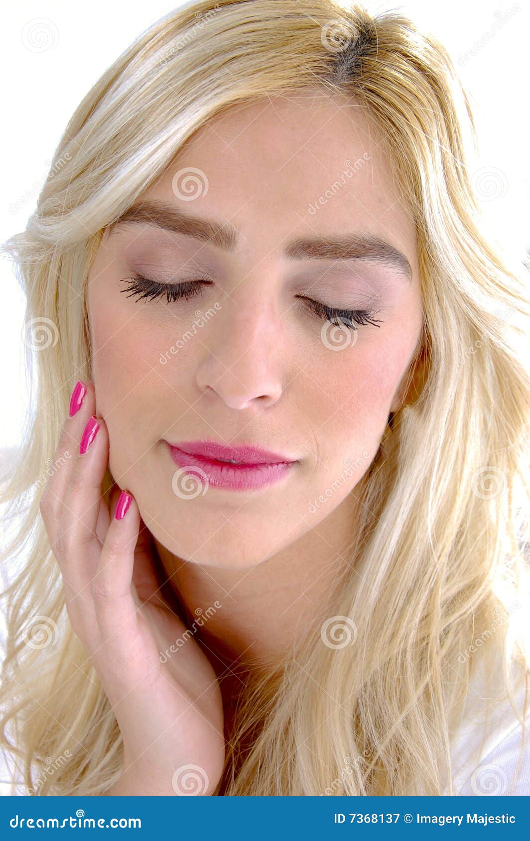 Close View of Model with Closed Eyes Stock Image - Image of body ...