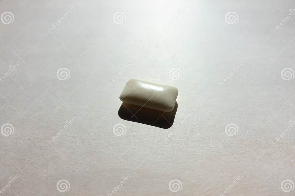Close View of One White Piece of Chewing Gum Stock Photo - Image of ...