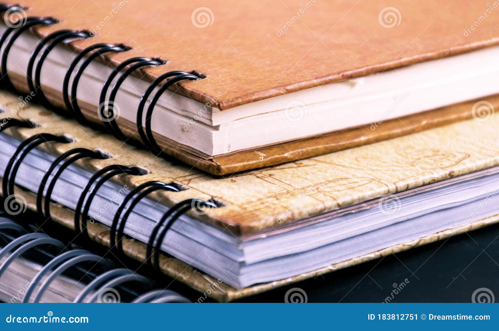 A Close View of an Open Diary or Notepad with Rings Isolated on a White ...