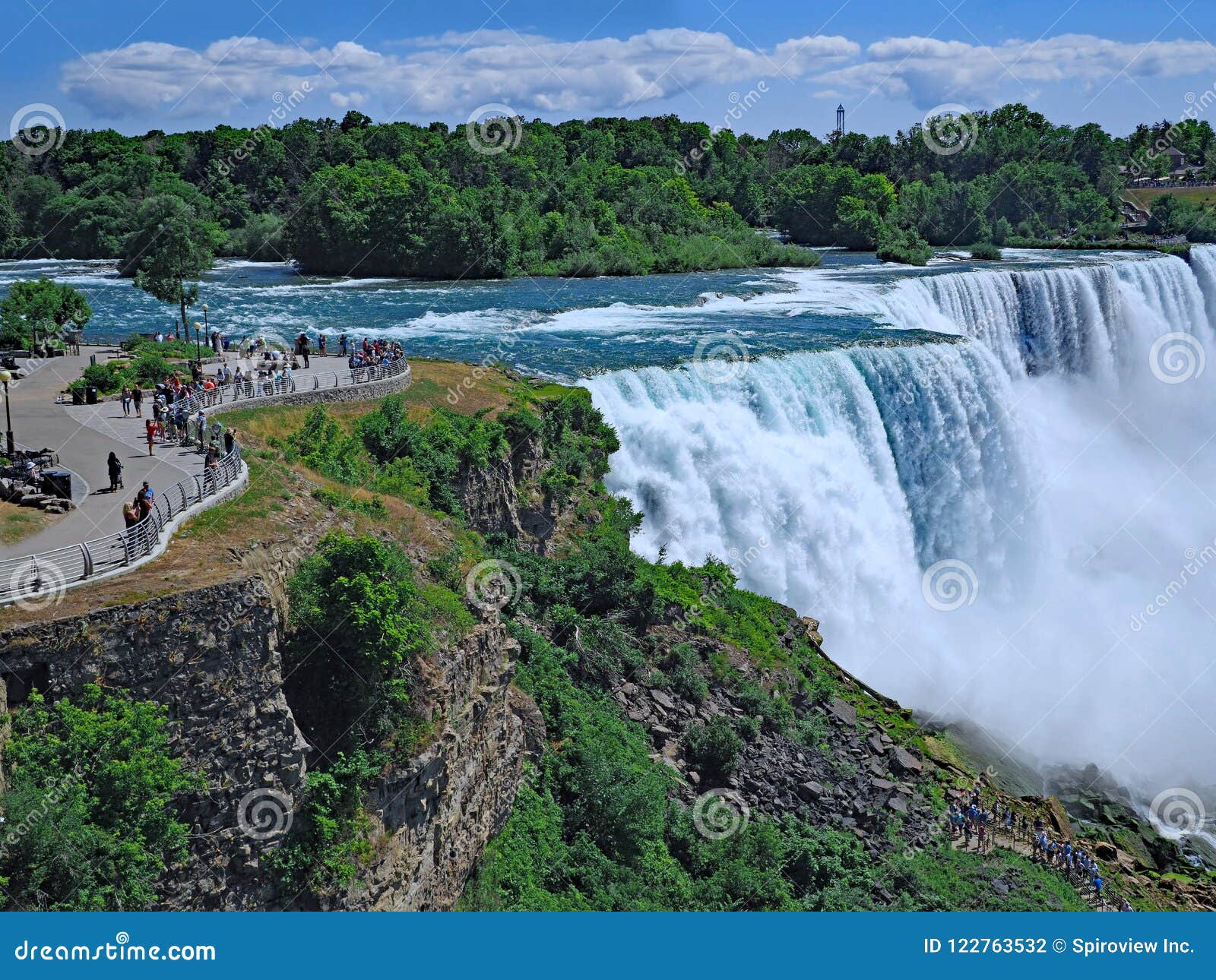 Park at the Edge of the American Falls at Niagara Falls Editorial ...
