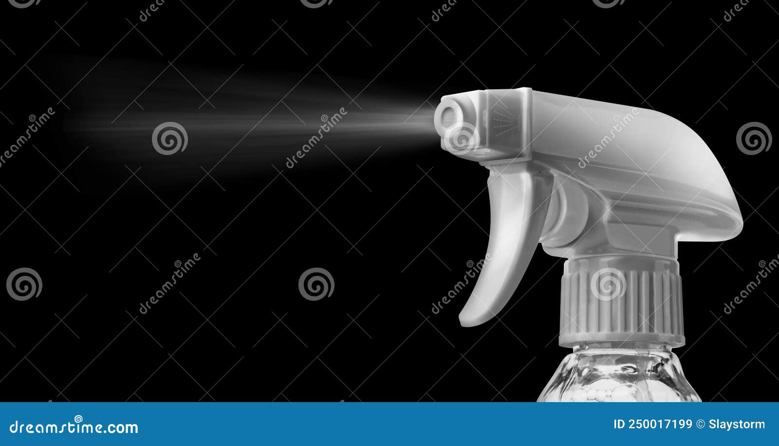 Close View of a Plastic Spray Bottle`s Head for Dispersion Isolated on ...