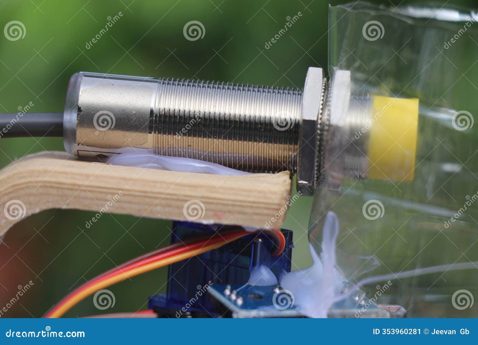 Close View of Proximity Sensor of Npn Type Along with Micro Servo on a ...
