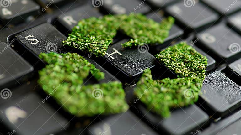 Close View of a Recycle Bin Icon on a Computer Keyboard Stock ...