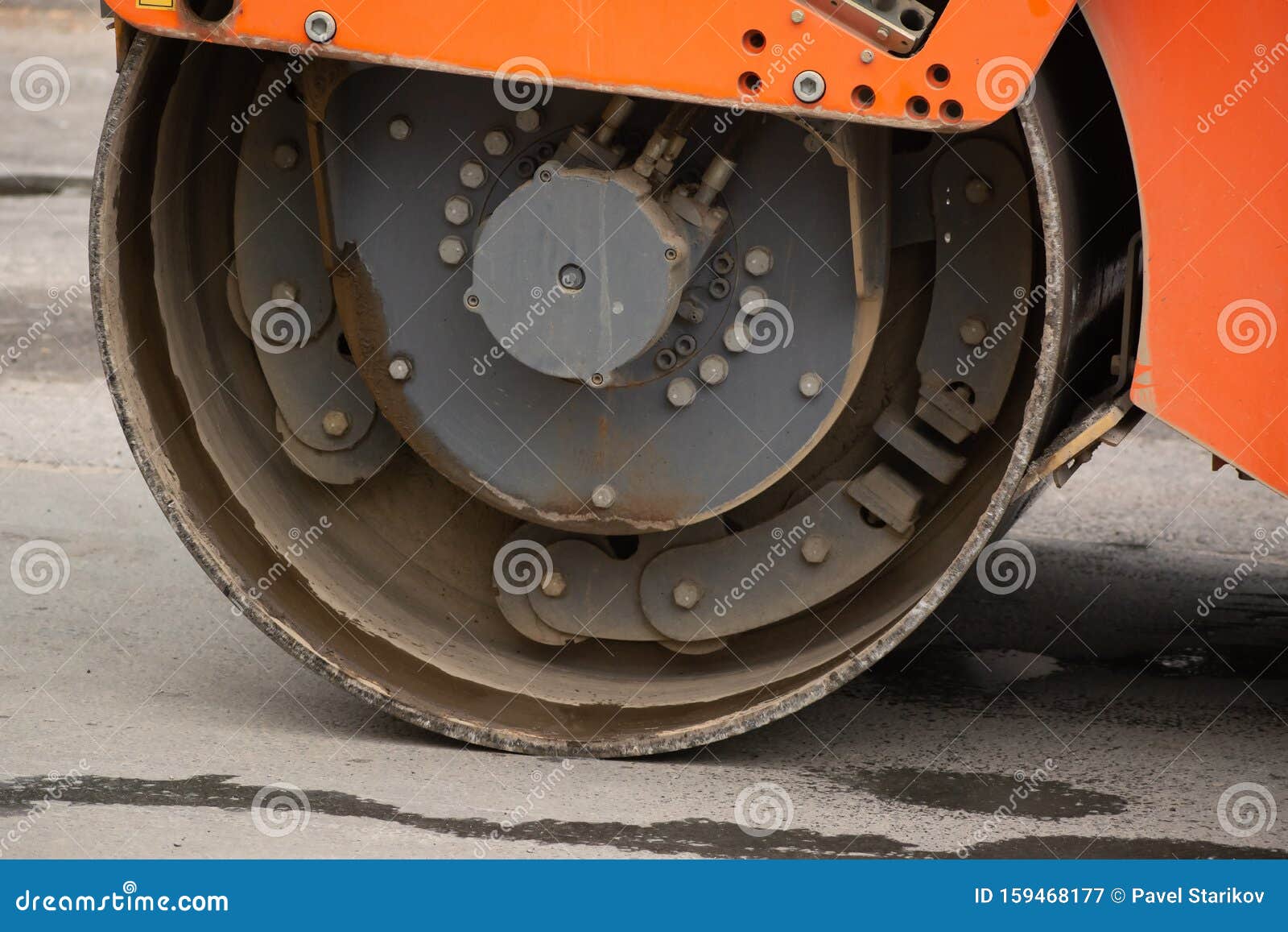Close View on the Road Roller Working Off Stock Image - Image of ...