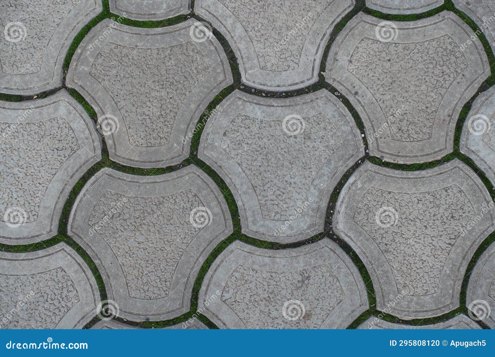 Close View of Rounded Grey Concrete Interlocking Paver Blocks Stock ...