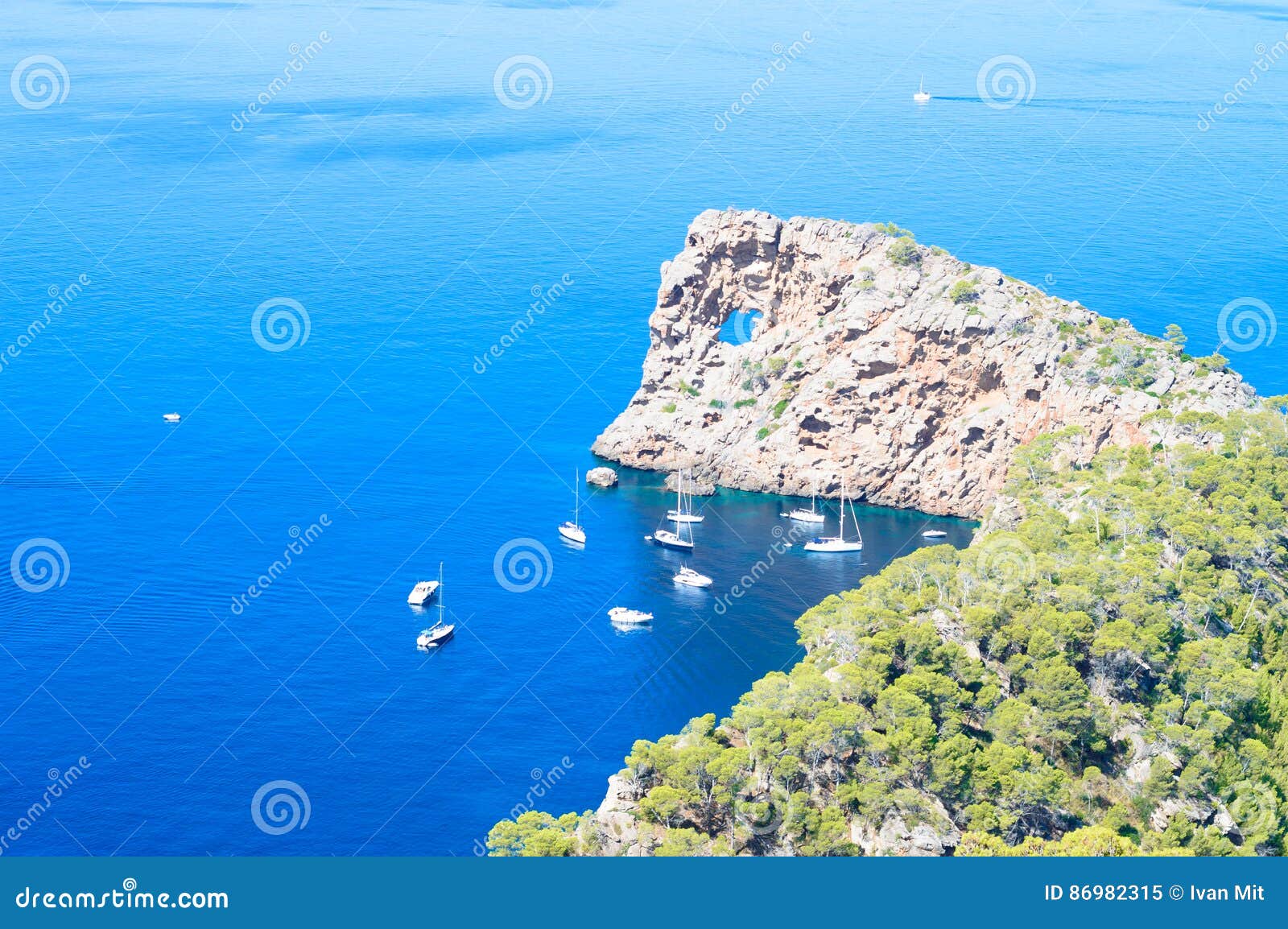 Close view on Sa Foradada stock image. Image of cove - 86982315
